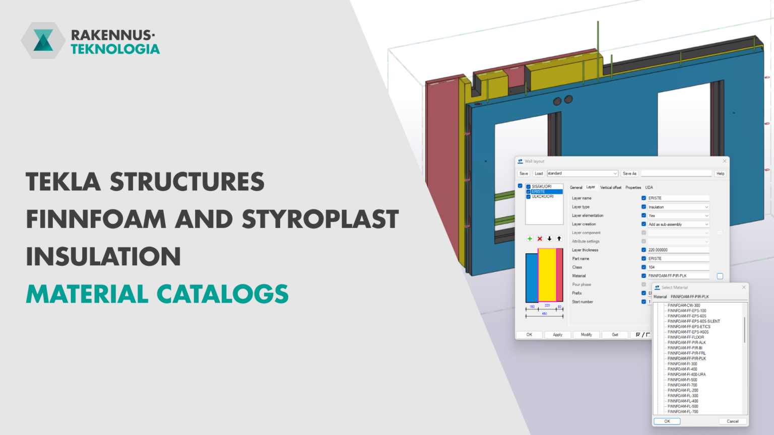 Finnfoam and Styroplast Insulations Available in Tekla Structures